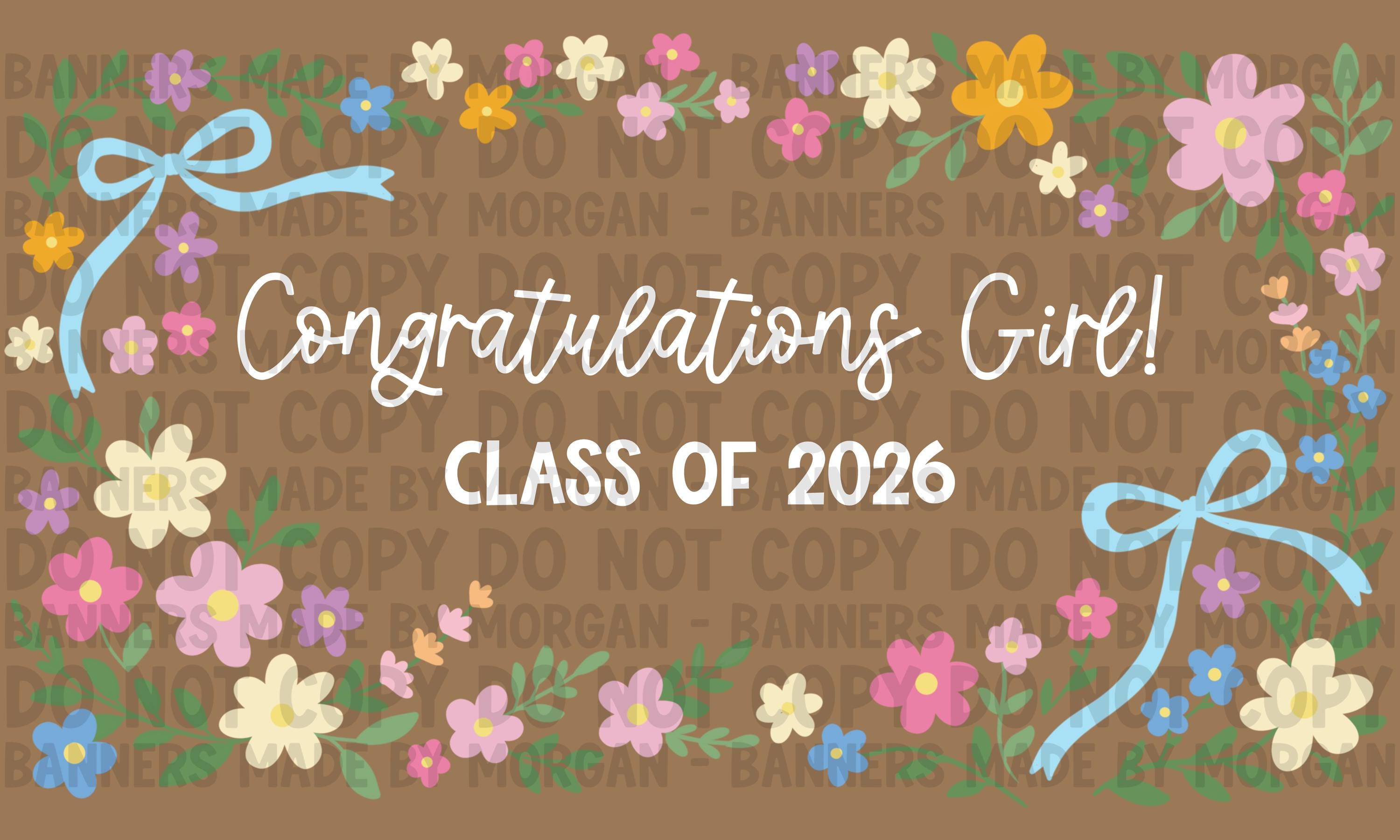 Graduation Banner Templates | DIGITAL FILE | Senior Graduate Girly ...