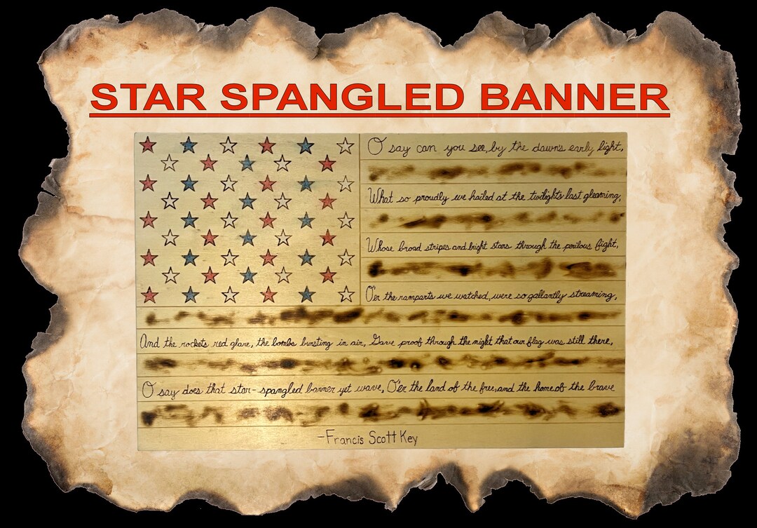 USA Room Banner, Woodburned Signs, American Anthem, Star Spangled ...
