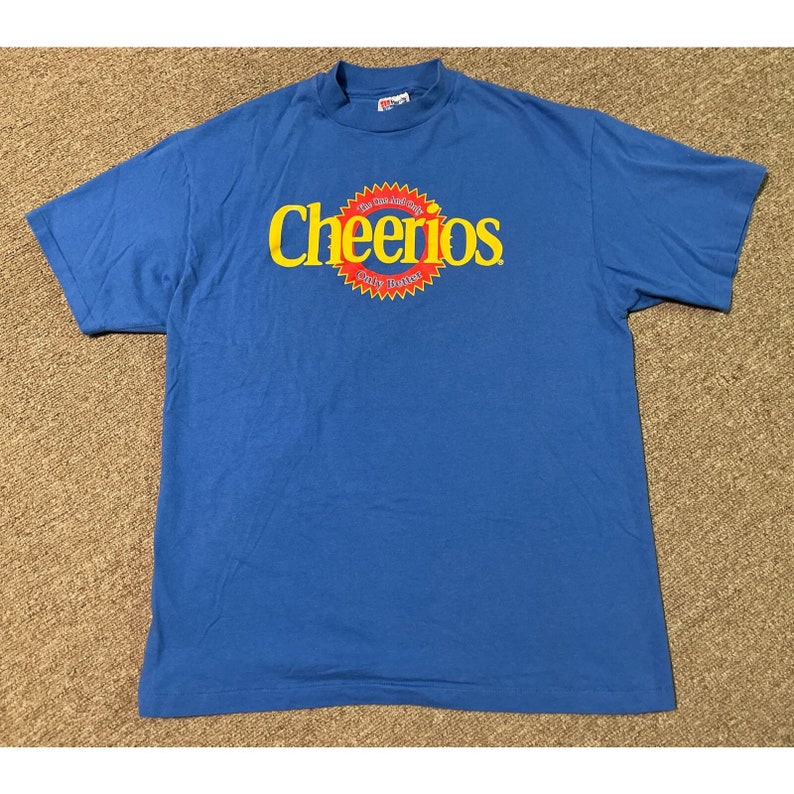 Vintage 90s Large Cheerios Cereal Promo Hanes Single Stitch T-shirt USA ...