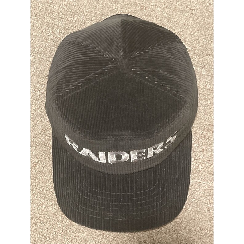 Vintage 80s New Era NFL Oakland Vegas LA Raiders Snapback Corduroy Hat ...