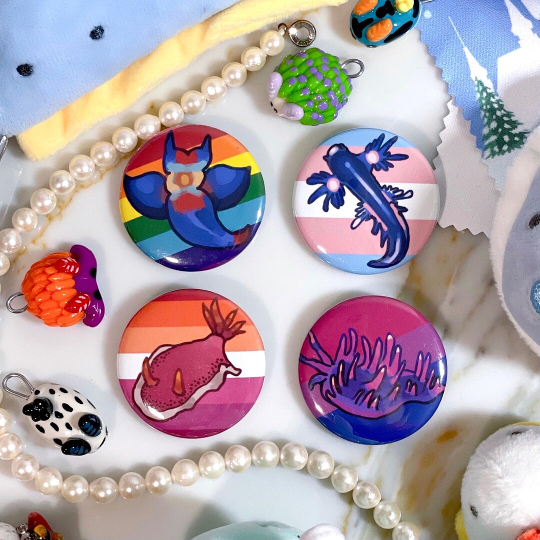 Original Sea Slug Pride Flag 1.5-inch Pinback Buttons | Sea Angel ...