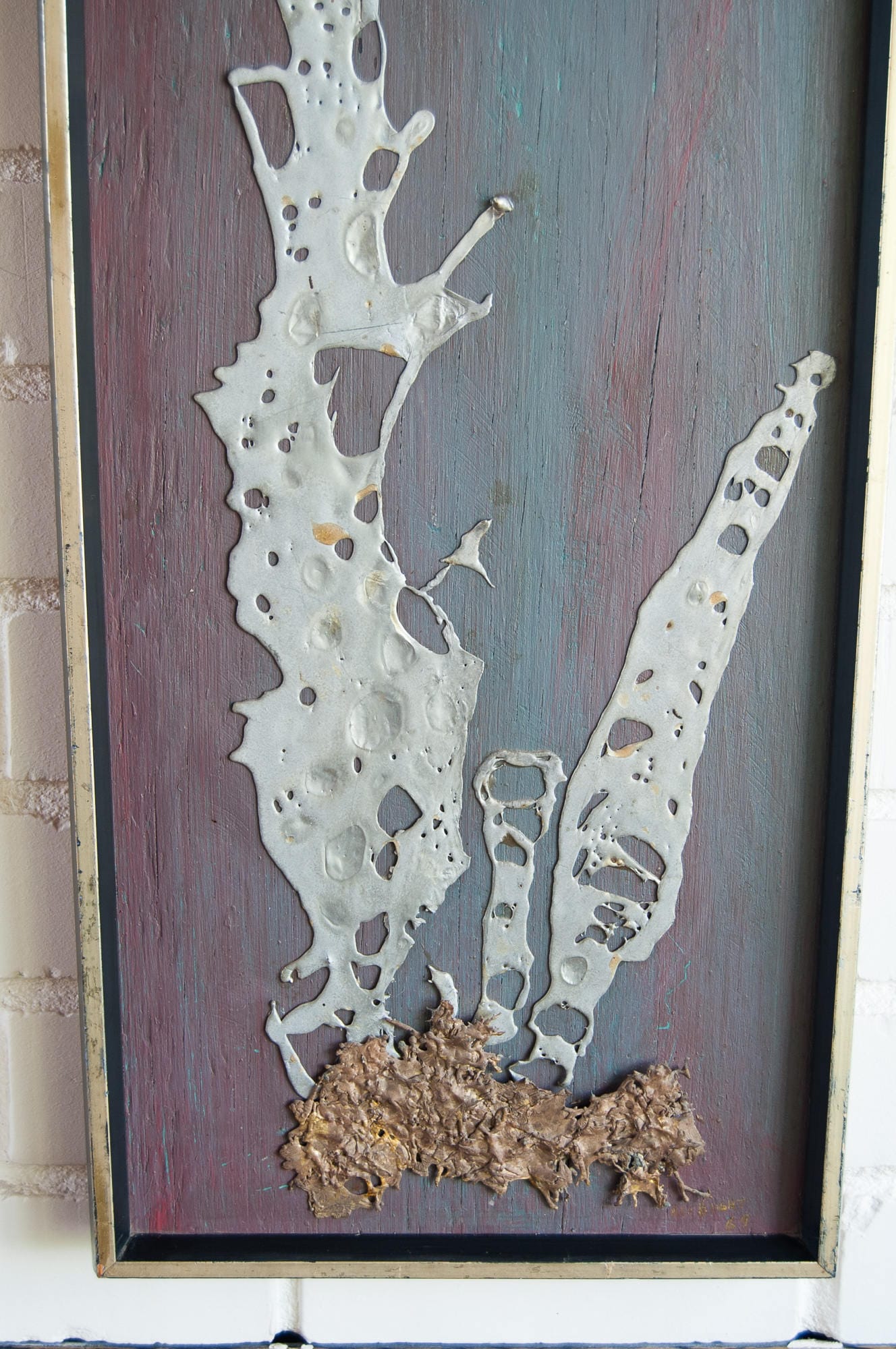 Vintage Solder Splash Metal Sculpture Painting by Rex Bright - 1969 - Etsy