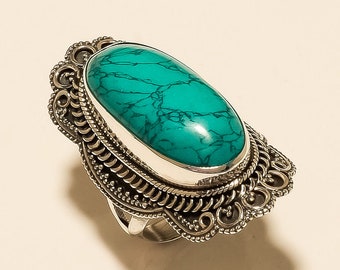 Blue turquoise ring | Etsy