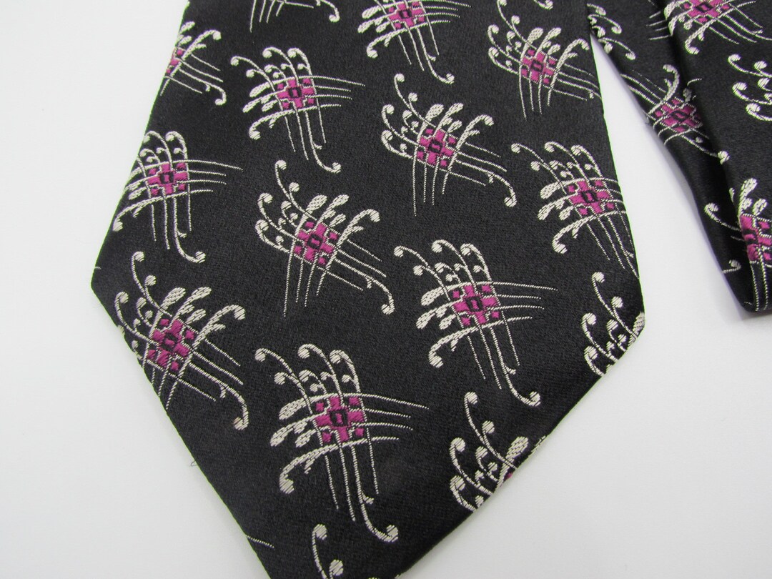 Audrey Buchner Vtg Tie, Black/pink/silver - Etsy