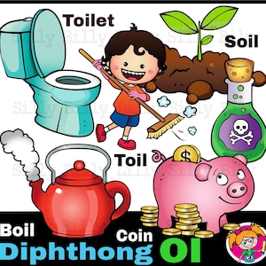 Diphthong 'OI'. Phonics Illustrated Words B/W & - Etsy