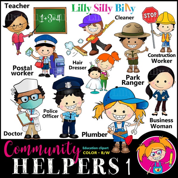 Community Helpers Clipart - Etsy