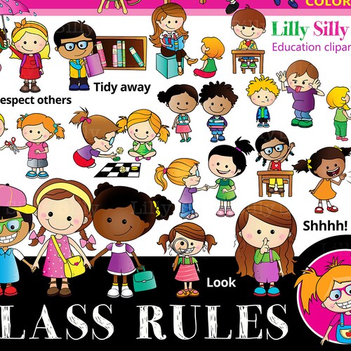 Classroom Rules BLACK AND WHITE and Color Educational - Etsy