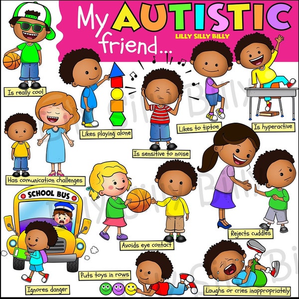 Autism Black White Clipart - Etsy