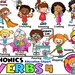 Phonics VERBS 4 - B/W & Color Clipart {lilly Silly Billy} - Etsy