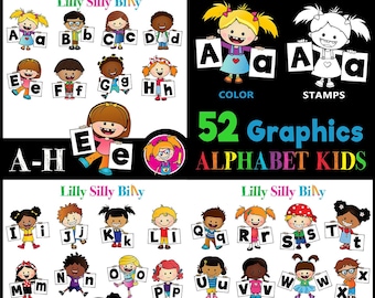 Alphabet BIG BUNDLE 216 Images: Black and White/ Color Graphics A Z ...