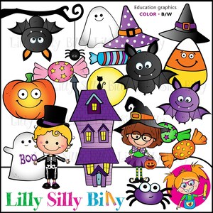 Cute Halloween Clipart, Not-so-scary Illustrations, for Small ...