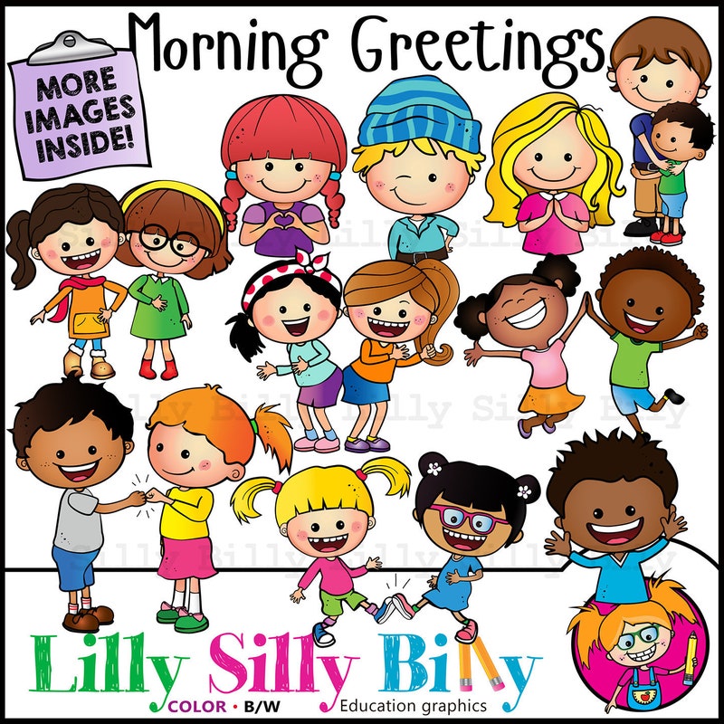 Morning Greeting Clipart - Etsy