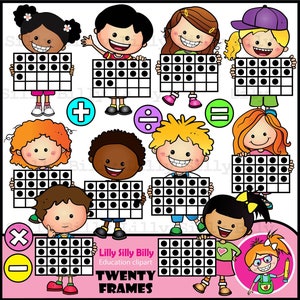 TWENTY FRAME Kids. 60 Image Clipart BUNDLE. 0-20 Counting Frames, Plus ...