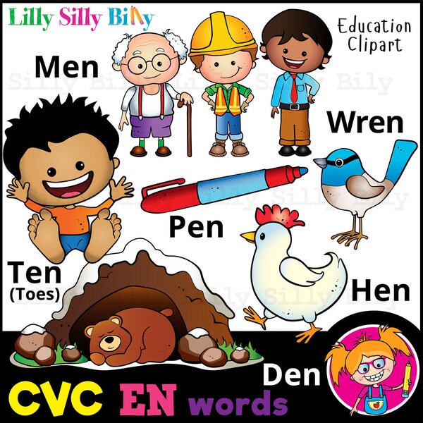 Cvc Words Clipart - Etsy