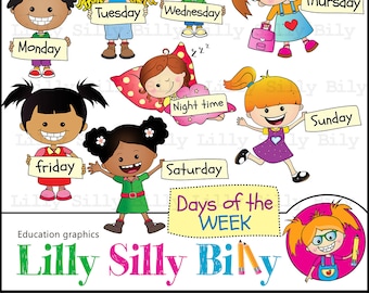Weekday clip art | Etsy