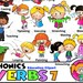 Phonics VERBS 7 - B/W & Color Clipart {lilly Silly Billy} - Etsy Canada