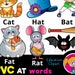 CVC 'AT' Rhyming Words. B/W & Color Clipart for | Etsy