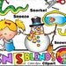 S Blends (sn), Black and White and Color Clipart. Word Illustrations ...