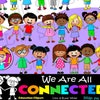 Happy BIG Kids Clipart. BLACK and WHITE and Color, Education Graphics ...