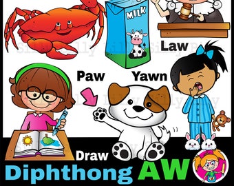 Diphthong 'OO'. Phonics Illustrated Words B/W & | Etsy