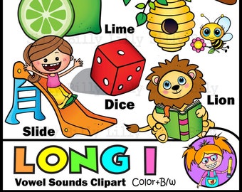Phonics LONG U Vowel Sound B/W & Color Clipart. lilly Silly | Etsy