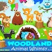 Woodland Animal Whimsy, Clipart. Black & White and Full Color Graphics ...