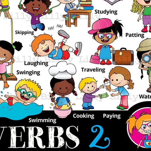 VERBS 1 Clipart for Small Commercial and Education Use. | Etsy