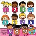 Kids With Numbers 0-10. Cute Clipart for Teachers Aids. Digital Clipart ...