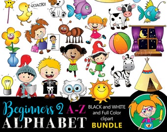 Alphabet Phonics Clipart Black and White - Etsy