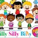 Happy Kids Clipart. BLACK and WHITE and COLOR. Education Graphics of ...
