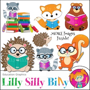 Animal Clipart - Woodland/ Forest Funny Animal Graphics, Animals ...