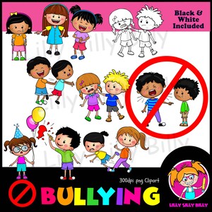 No Bullying! Clipart, Black and White & COLOR, Small Commercial Use. - Etsy