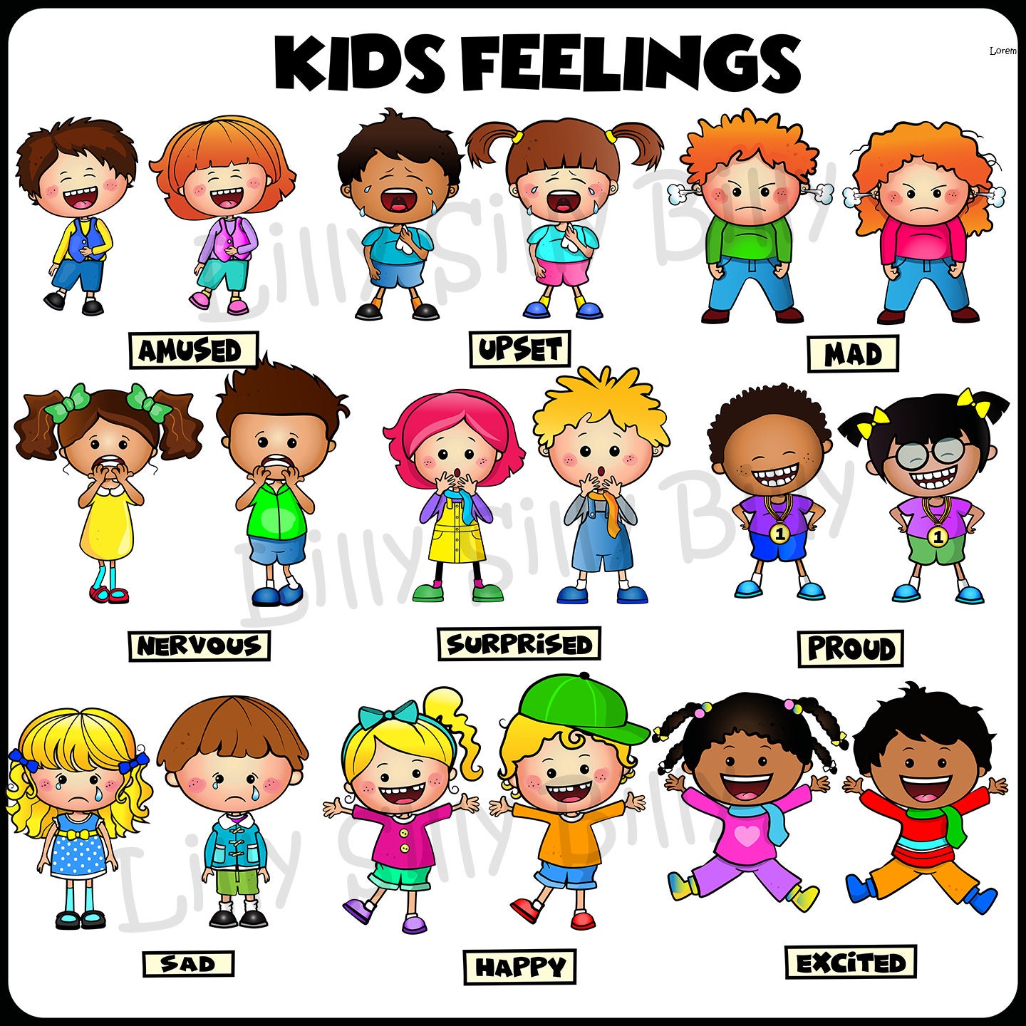 Kids Feelings Matter Clipart BUNDLE Super Sweet digital - Etsy México