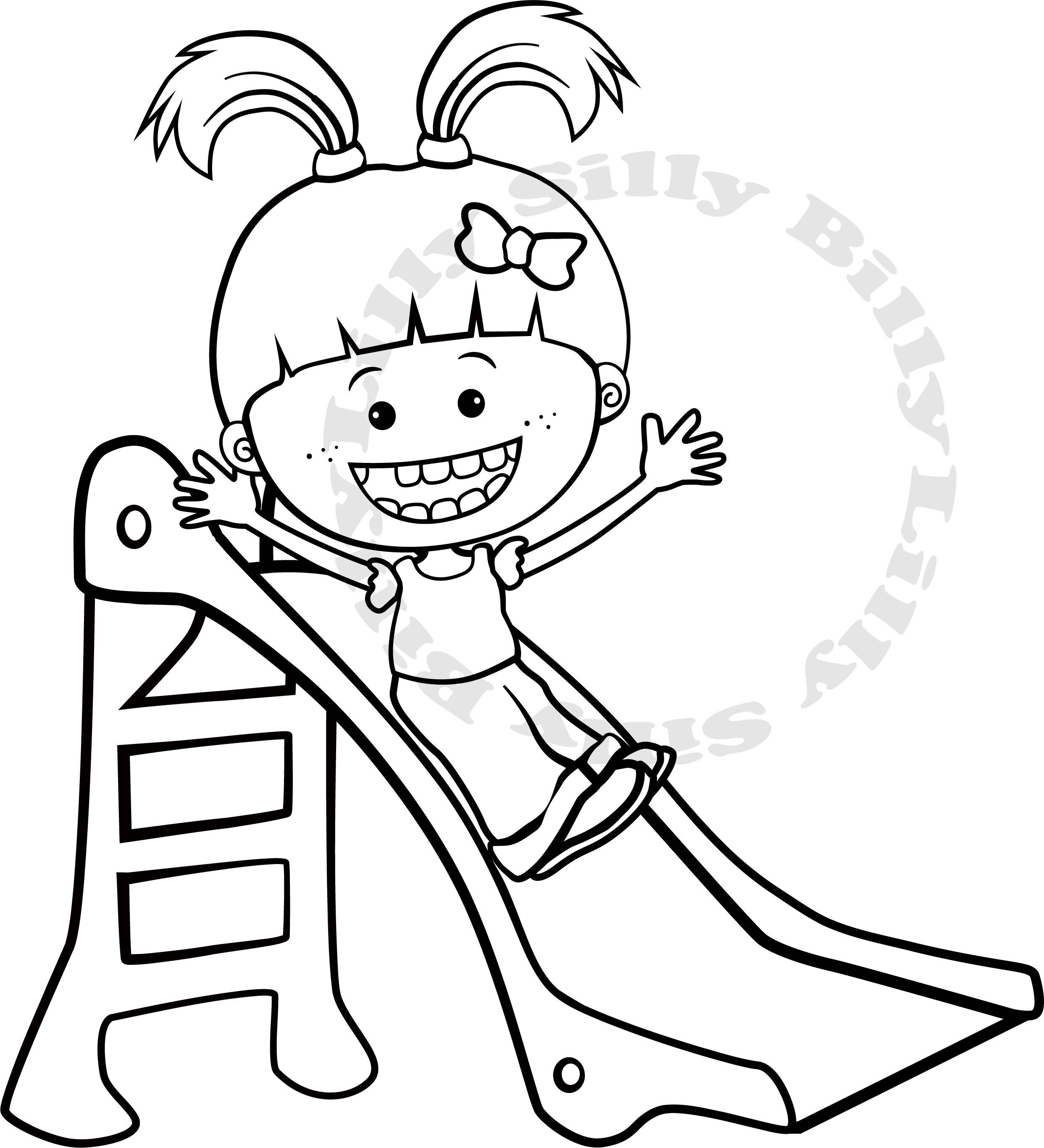 Playground Clipart - Kids in the School Playground, Swing, See-saw ...