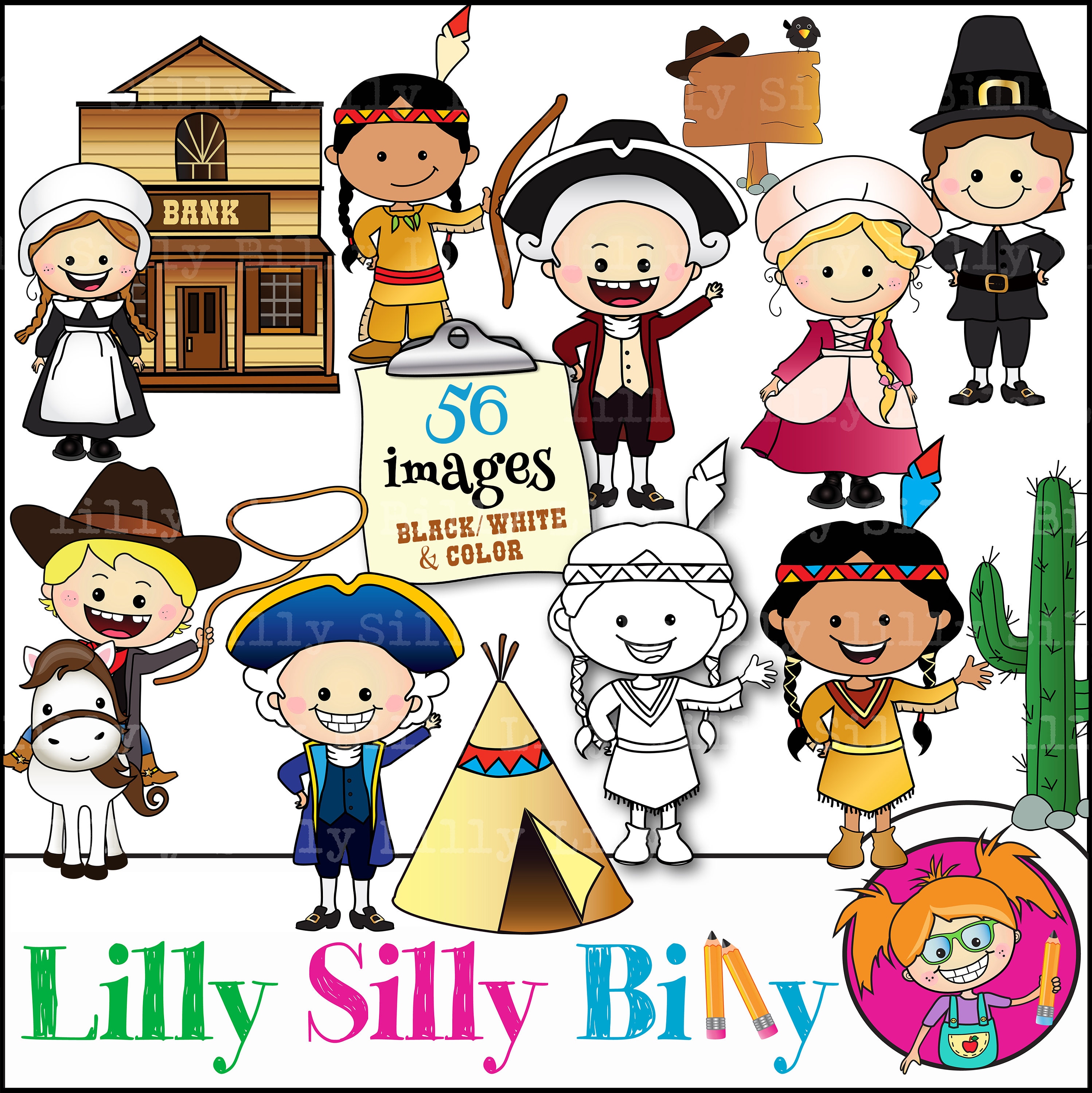 Native Americans And Pilgrims Clipart Black