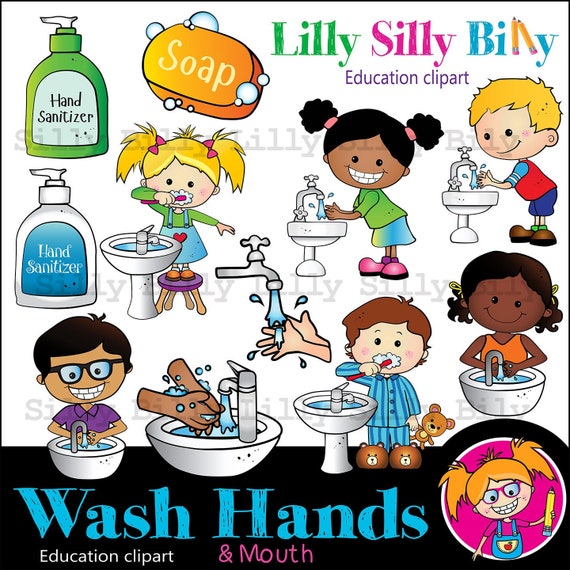 Children Hand Washing Clip Art