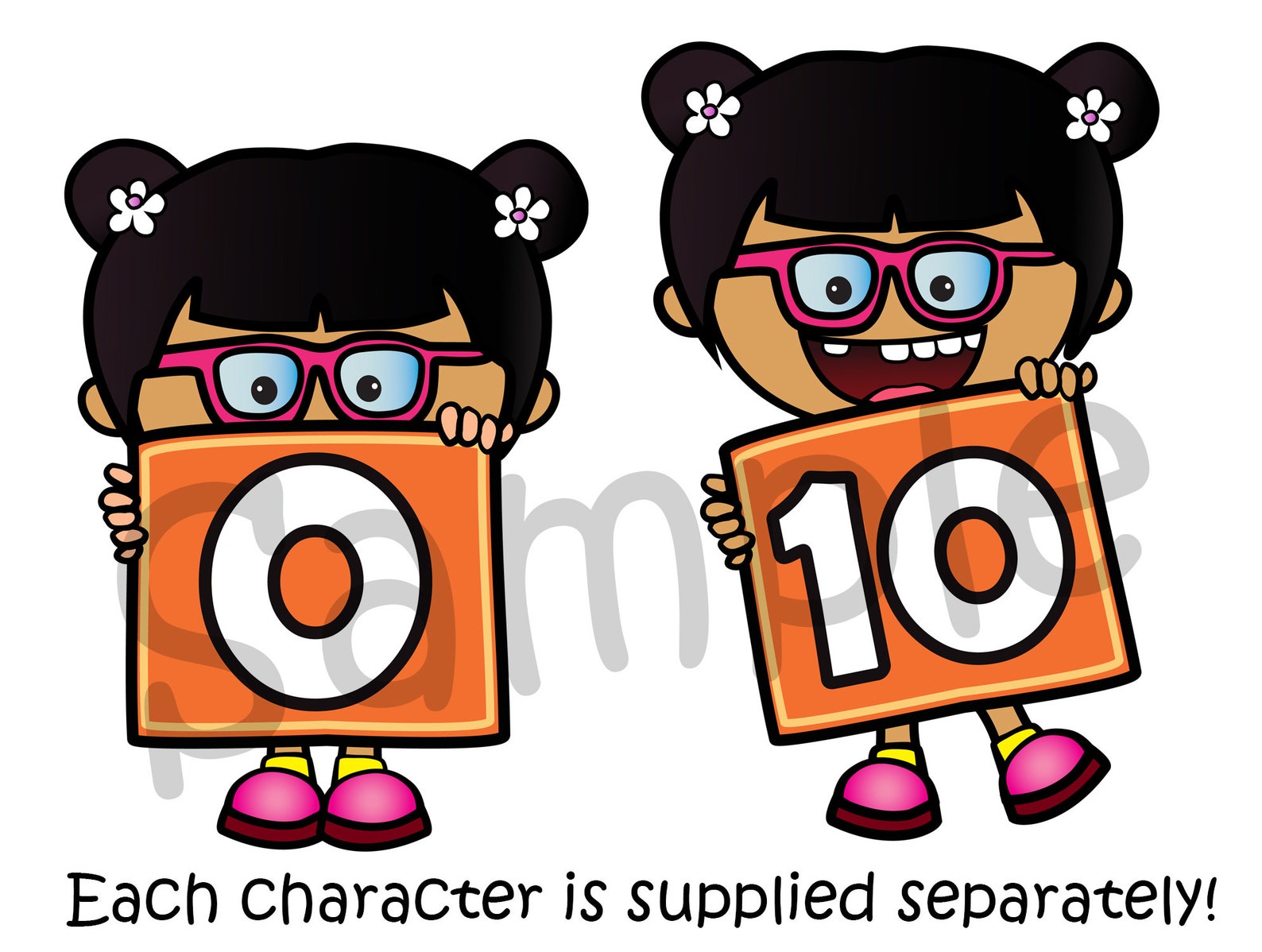Kids With Numbers 0-10. Cute Clipart for Teachers Aids. Digital Clipart ...