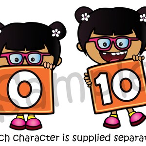 Kids With Numbers 0-10. Cute Clipart for Teachers Aids. Digital Clipart ...