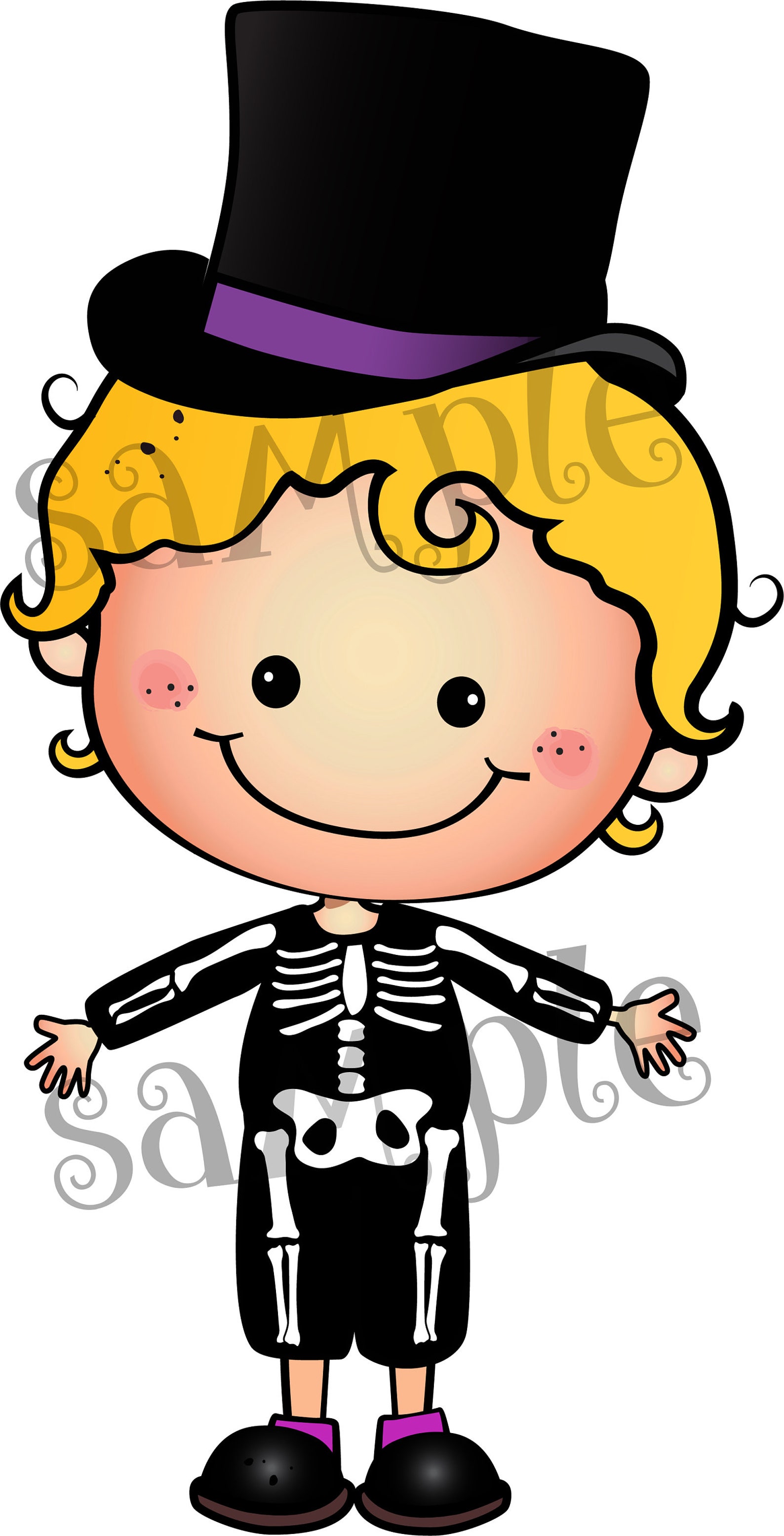 Cute Halloween Clipart Not-so-scary Illustrations for Small | Etsy
