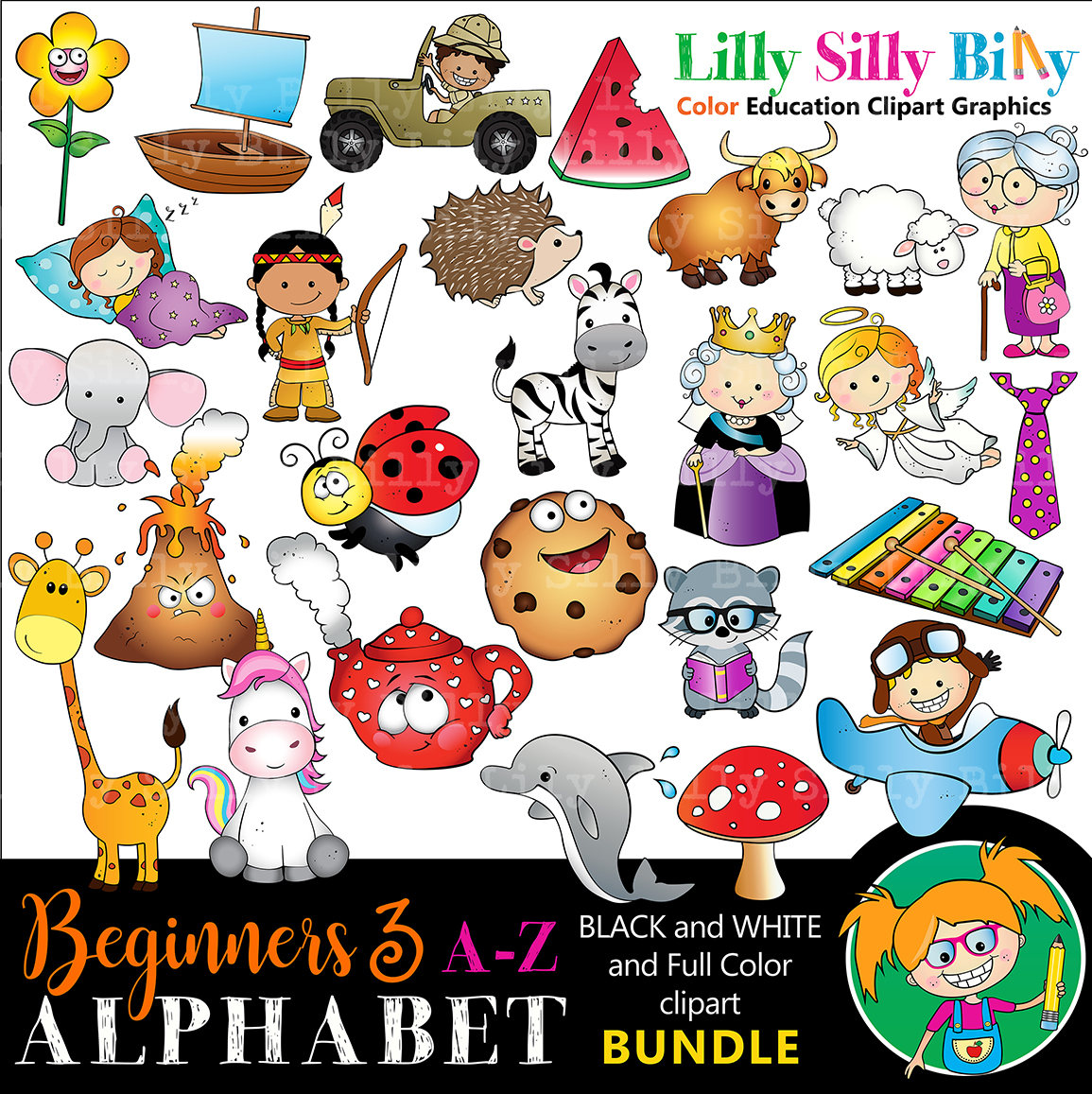 Alphabet BIG BUNDLE 216 Images: Black and White/ Color - Etsy