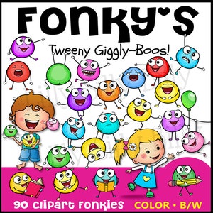 FONKY'S - Tweeny Giggly-boos FUNDLE! Clipart Bundle in Color and Black ...