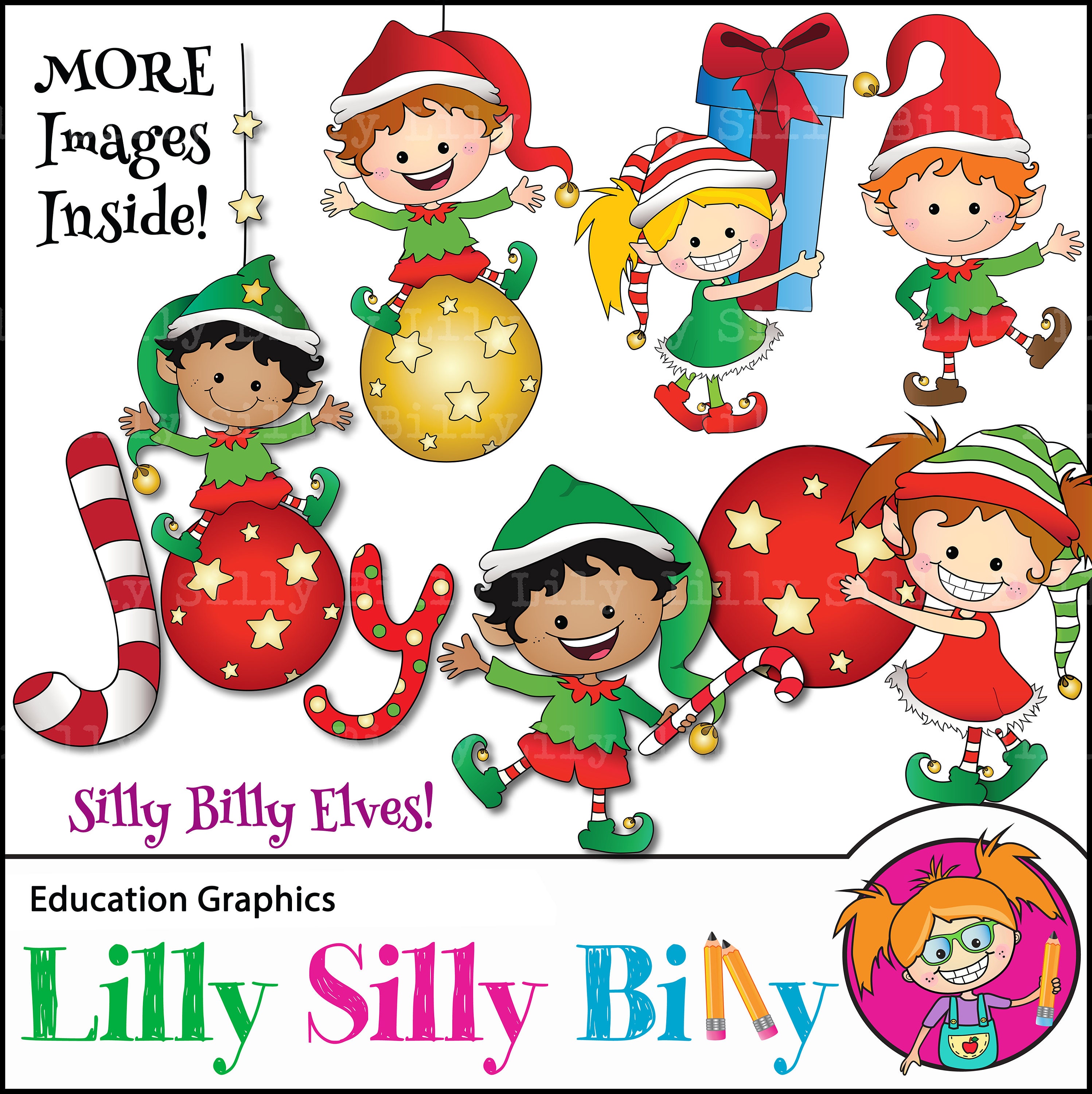 Santa's Helpers, Clip Art Elves, Christmas Elves and Ornaments ...