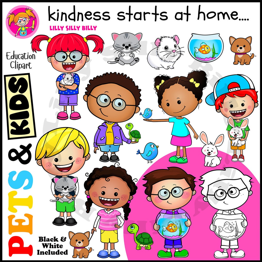 Smiley Squirts. Clipart Kids in Color & Black/white. Small Commercial ...