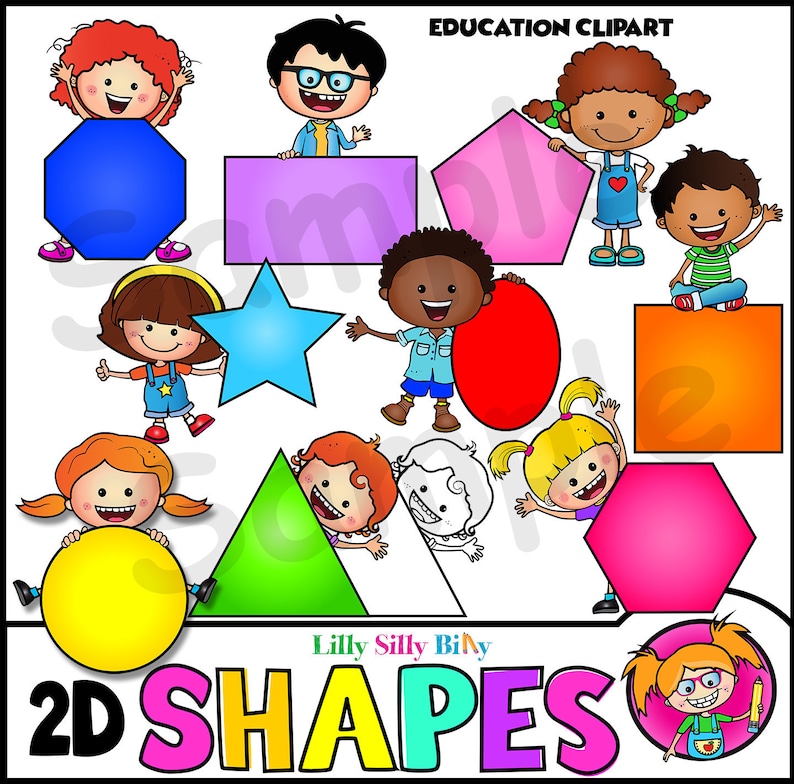 Shapes Clipart Commercial Use Education Graphics Cute - Etsy