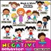 Positive and Negative Behaviour - Clipart BUNDLE in BLACK & WHITE/ Full ...
