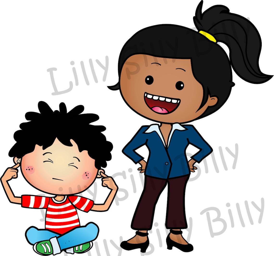 Negative Behaviour 1 Clipart in BLACK & WHITE/ Full Color. - Etsy