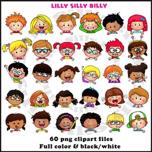 30 Emotions Clipart Peekers. 60 Color and Black/white Images. Super ...