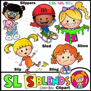 S Blends - 8 Set, Phonics, Clipart BUNDLE. Illustrated Words to Engage ...