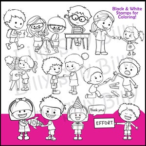 Positive Behaviour - Clipart in BLACK & WHITE/ Full Color. Small ...
