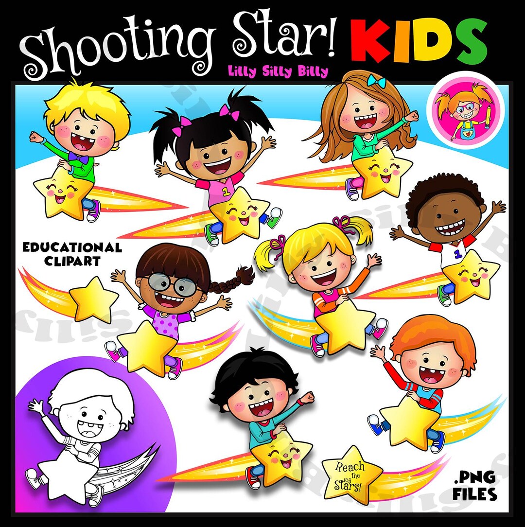 Shooting Star Kids Clipart | Reward Positive Images | Kids on Shooting ...